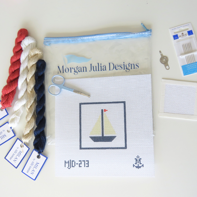 Sailboat Beginner Needlepoint Kit – Morgan Julia Designs